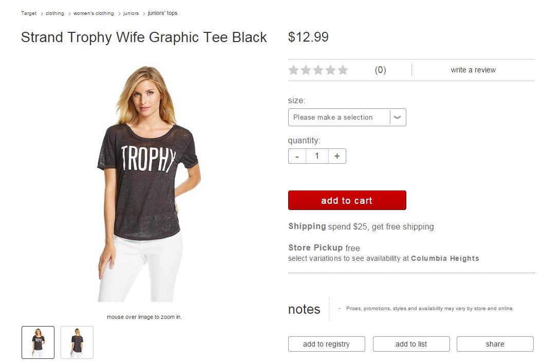 Target's 'Trophy' shirt draws sexism claims | 13wmaz.com